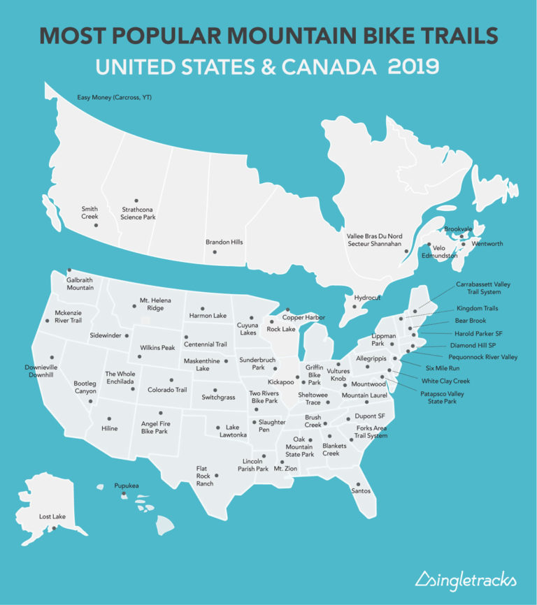 Most Popular Mountain Bike Trails in the US and Canada, State-by-State ...