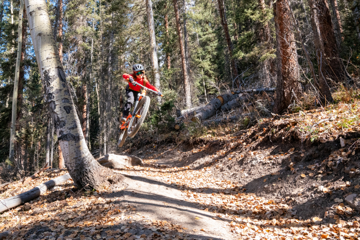 Machine-built downhill flow trails in the high mountains of Colorado ...