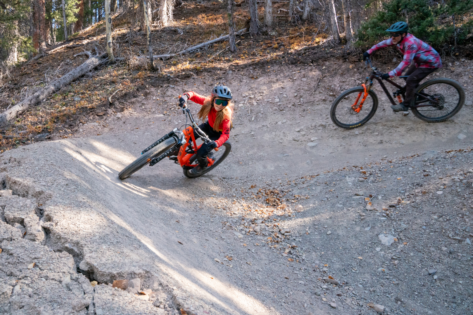 Machine-built downhill flow trails in the high mountains of Colorado ...