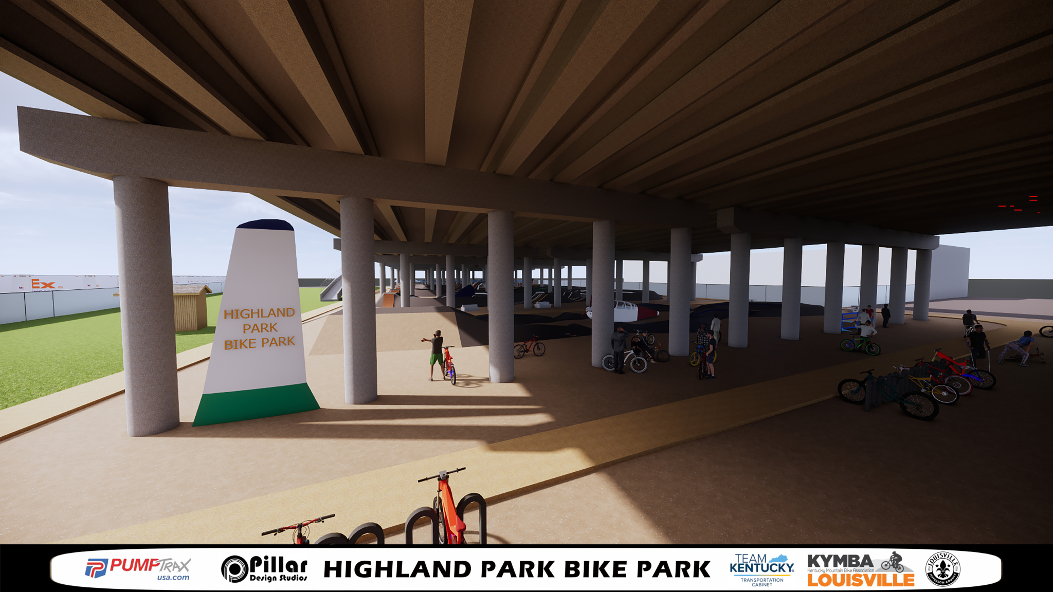 The $700,000 Highland Park Bike Park will be built beneath an ...