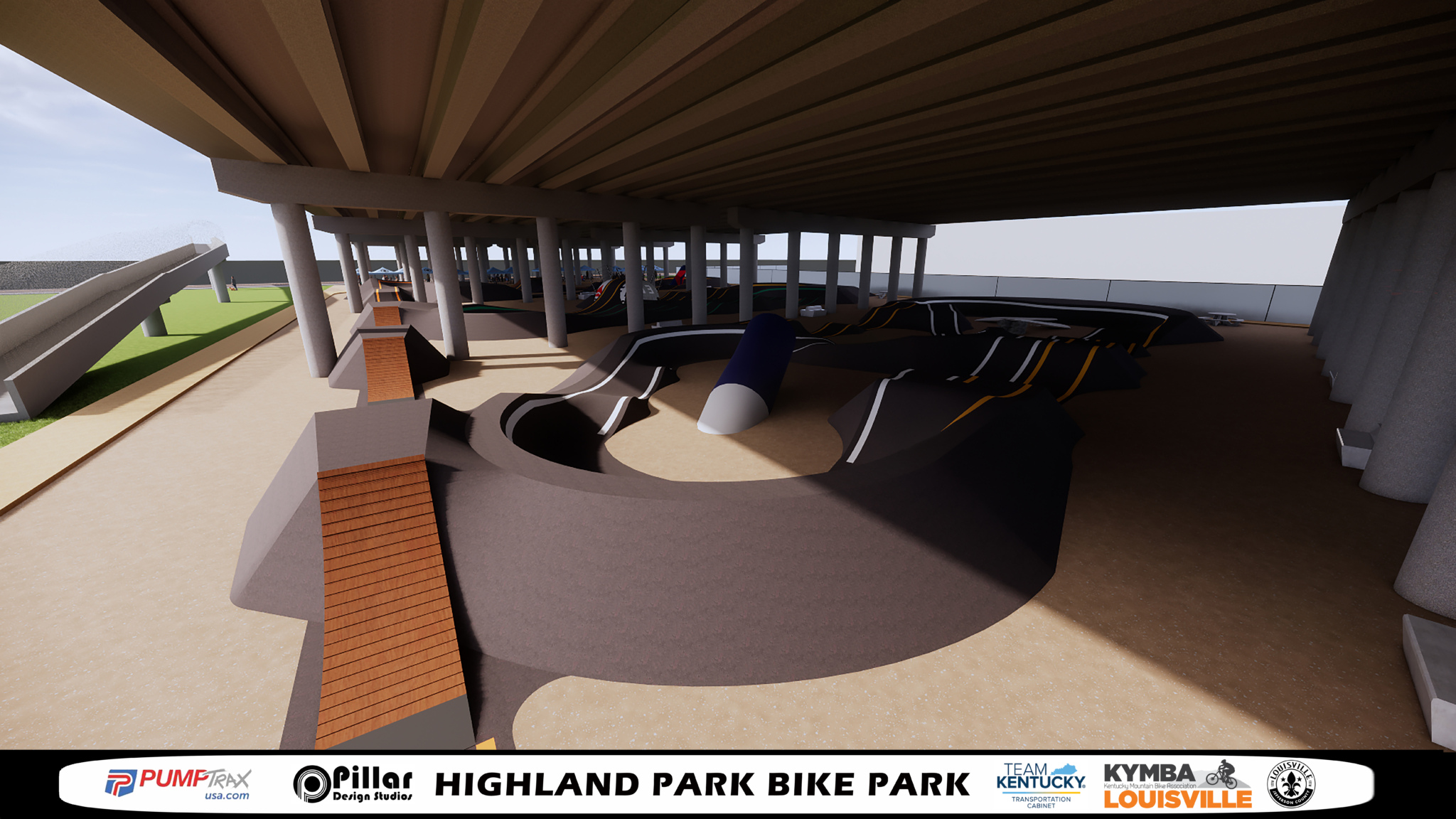 The $700,000 Highland Park Bike Park will be built beneath an ...