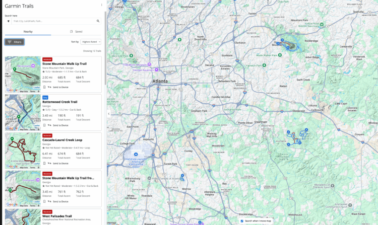 New Garmin Trails service has one key advantage over AllTrails and ...